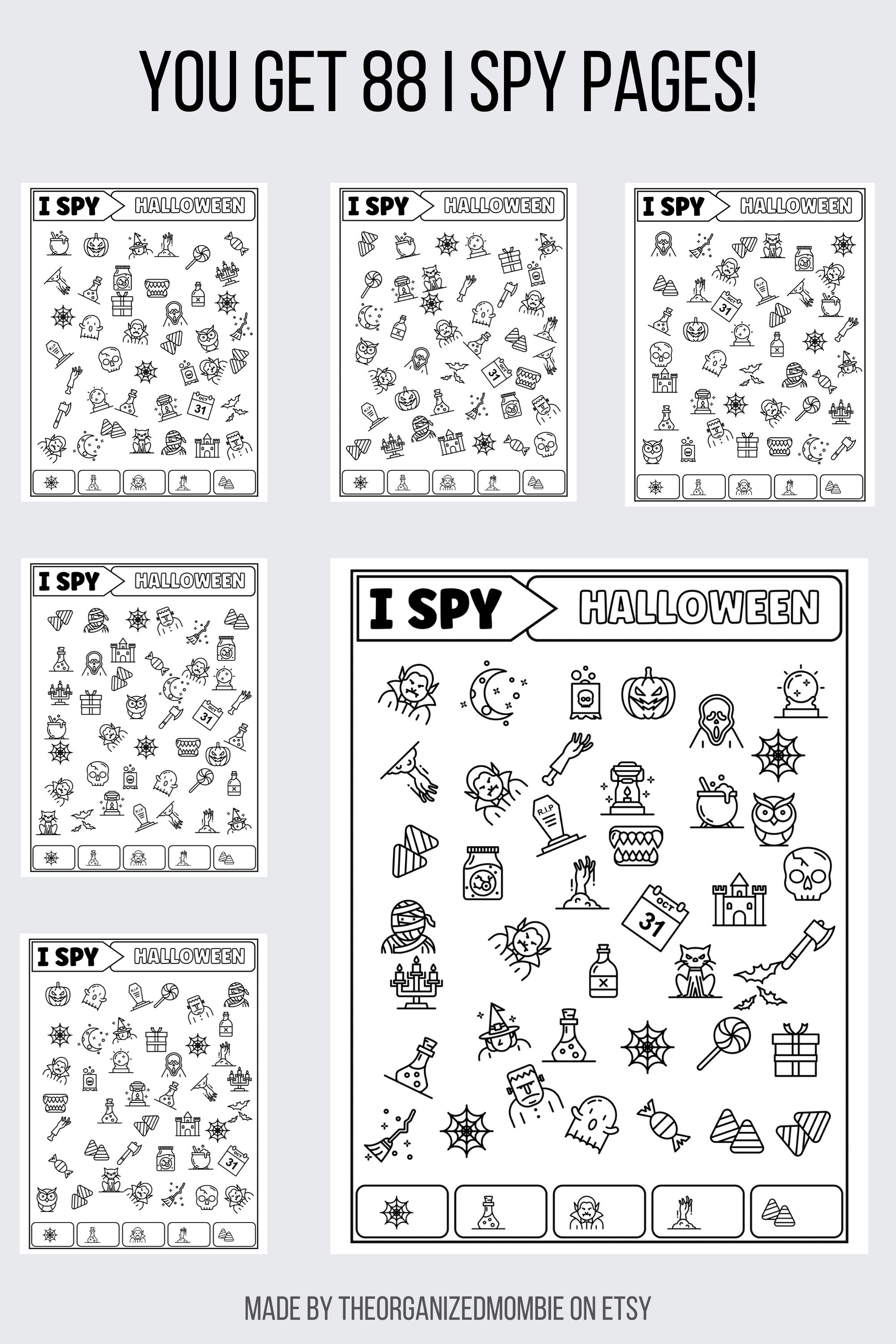 88 I Spy Halloween Pages Instant Download Kids Halloween Game Printable ...