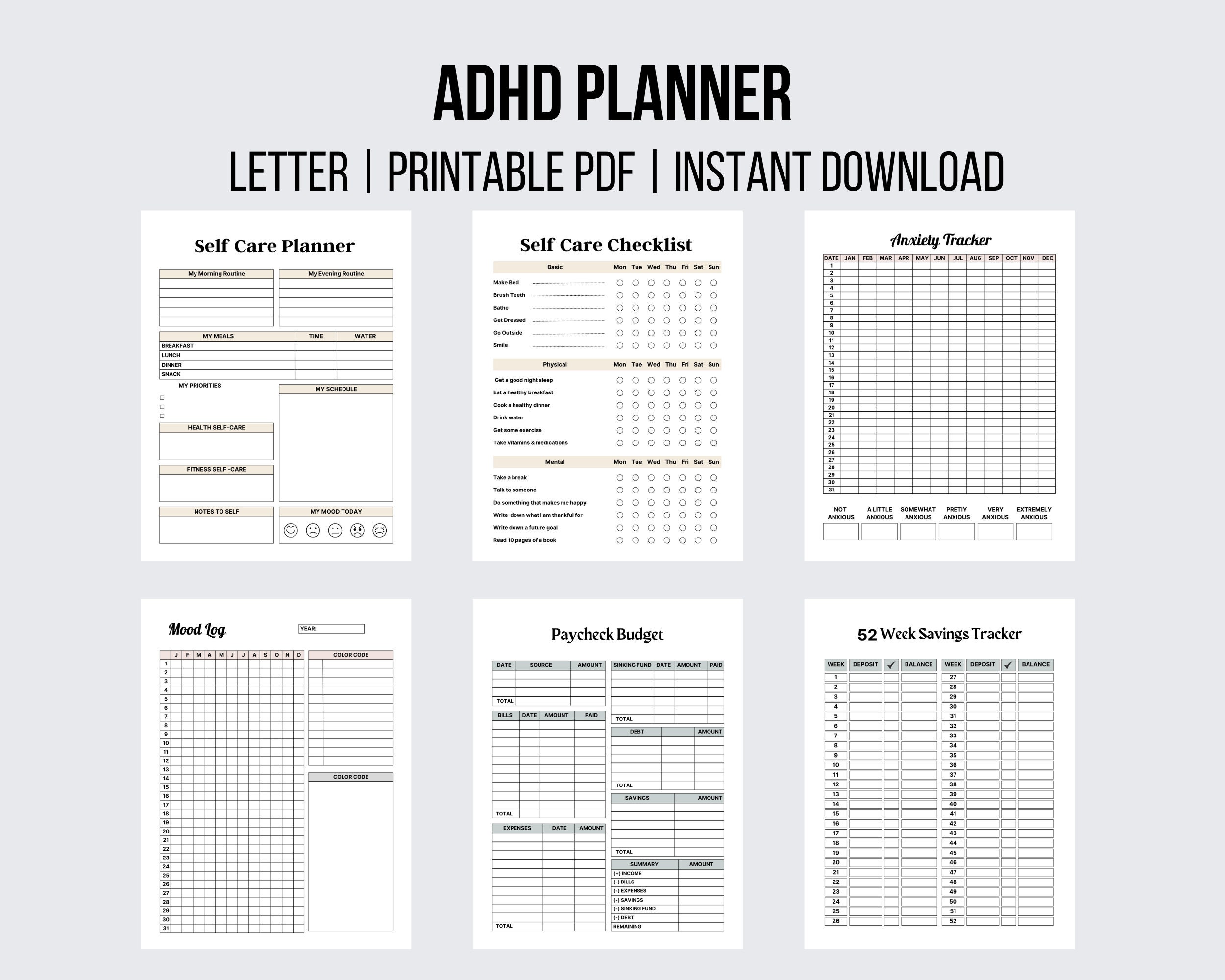 ADHD Planner Adult ADHD Daily Planner ADHD Journal, Adhd Workbook Adhd ...