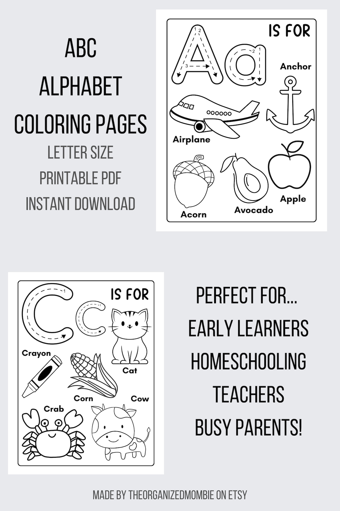 ABC Coloring Book Alphabet Coloring ABC Coloring Page Preschool ...