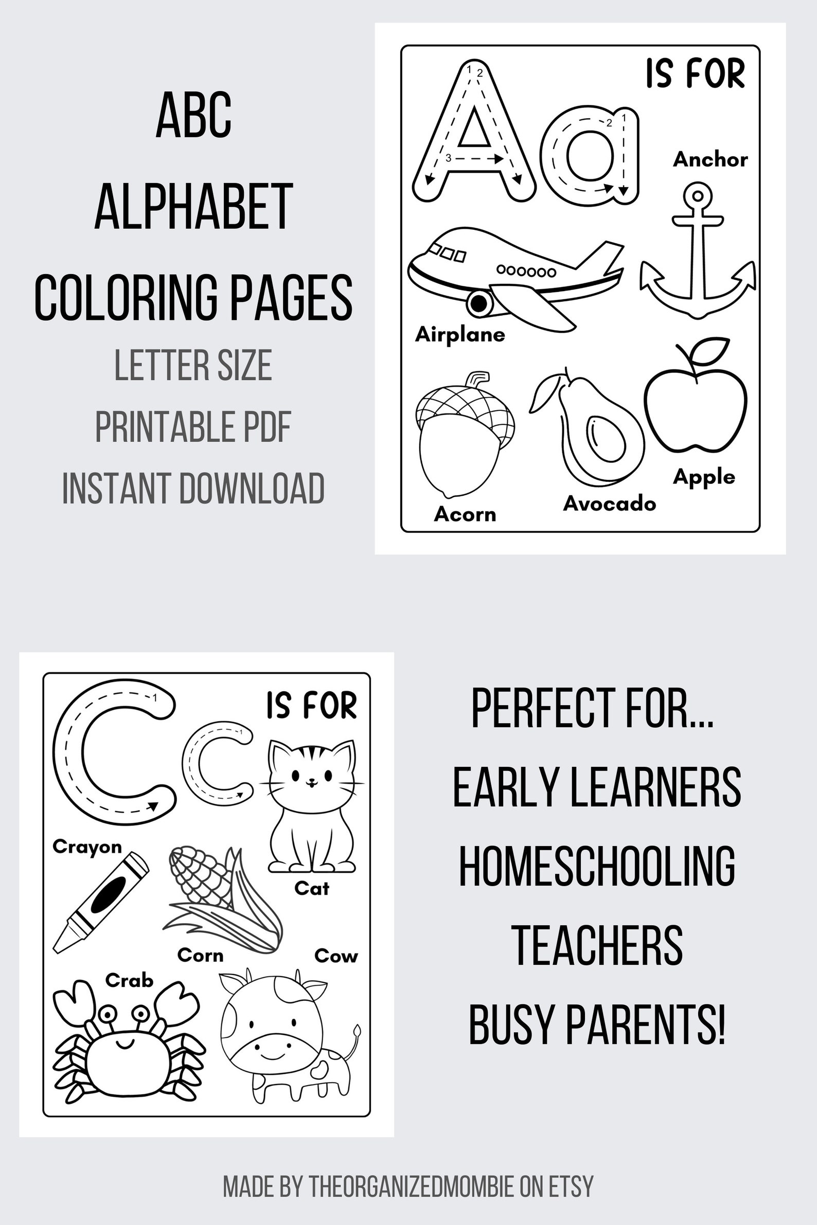 ABC Coloring Book Alphabet Coloring ABC Coloring Page Preschool ...