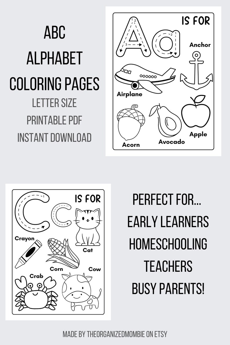 ABC Coloring Book Alphabet Coloring ABC Coloring Page Preschool ...