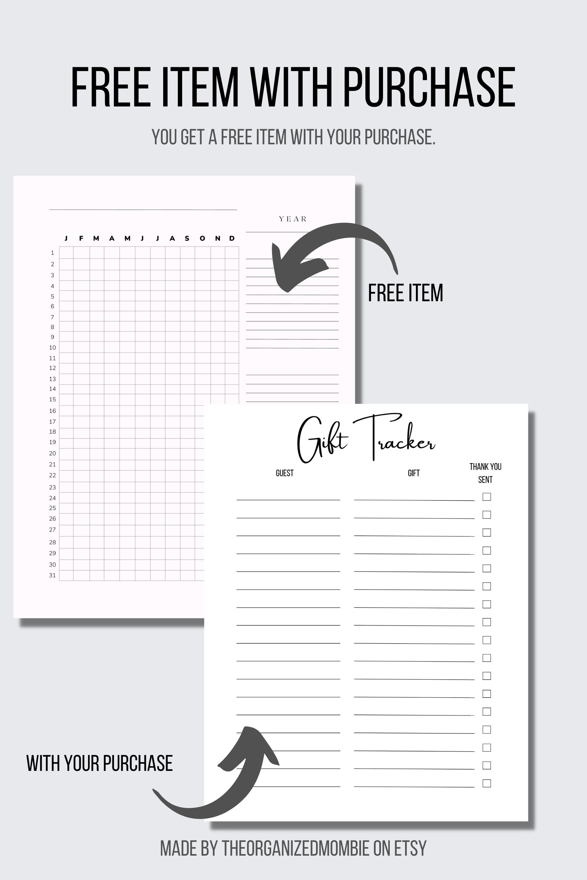 Gift Tracker Wedding Gift Tracker Gift List Bridal Shower Gift Log ...