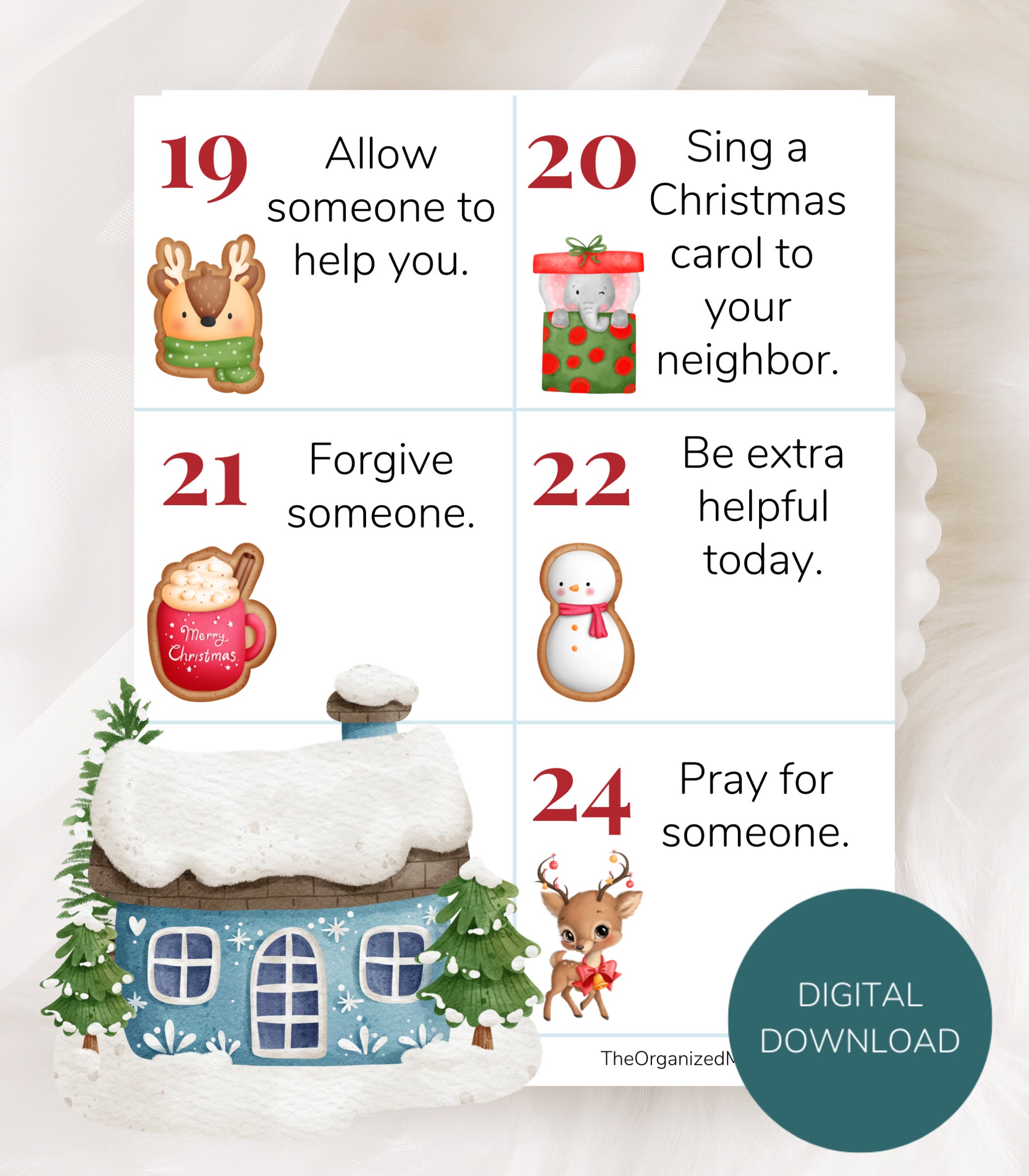 Advent Calendar Random Acts of Kindness Printable Instant Download ...