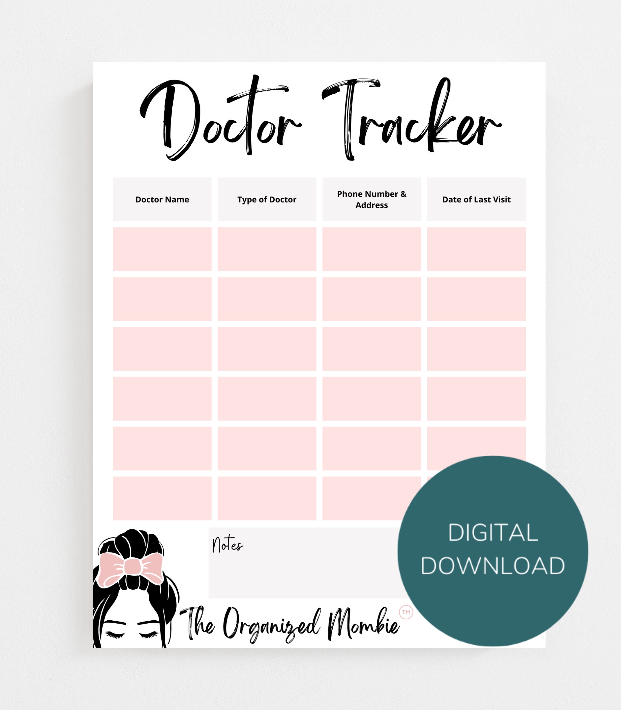 Doctor Tracker Instant Download Doctors Gifts Medical Tracker ...
