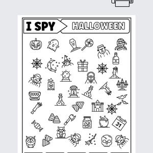 88 I Spy Halloween Pages Instant Download Kids Halloween Game Printable ...