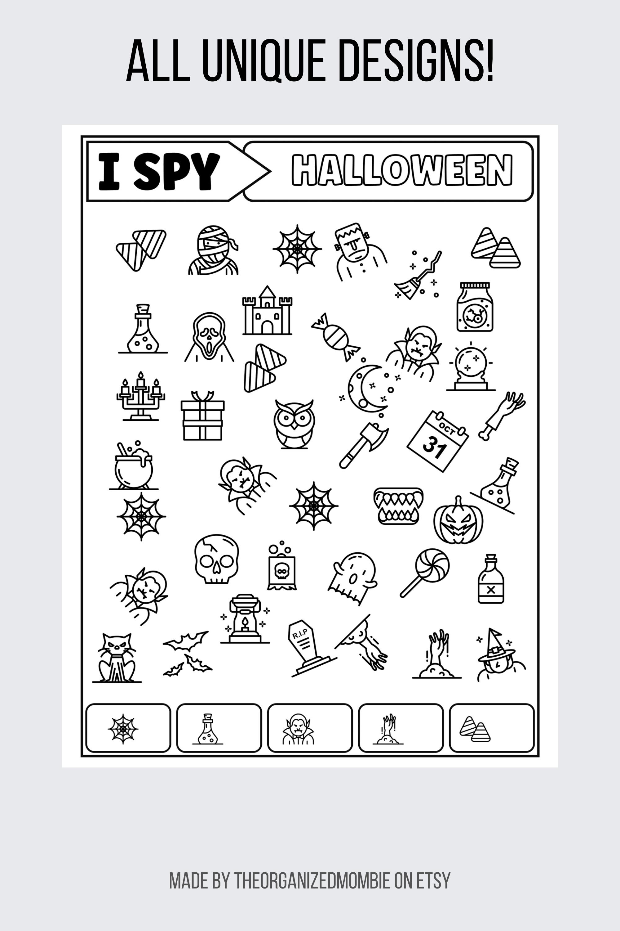 88 I Spy Halloween Pages Instant Download Kids Halloween Game Printable ...