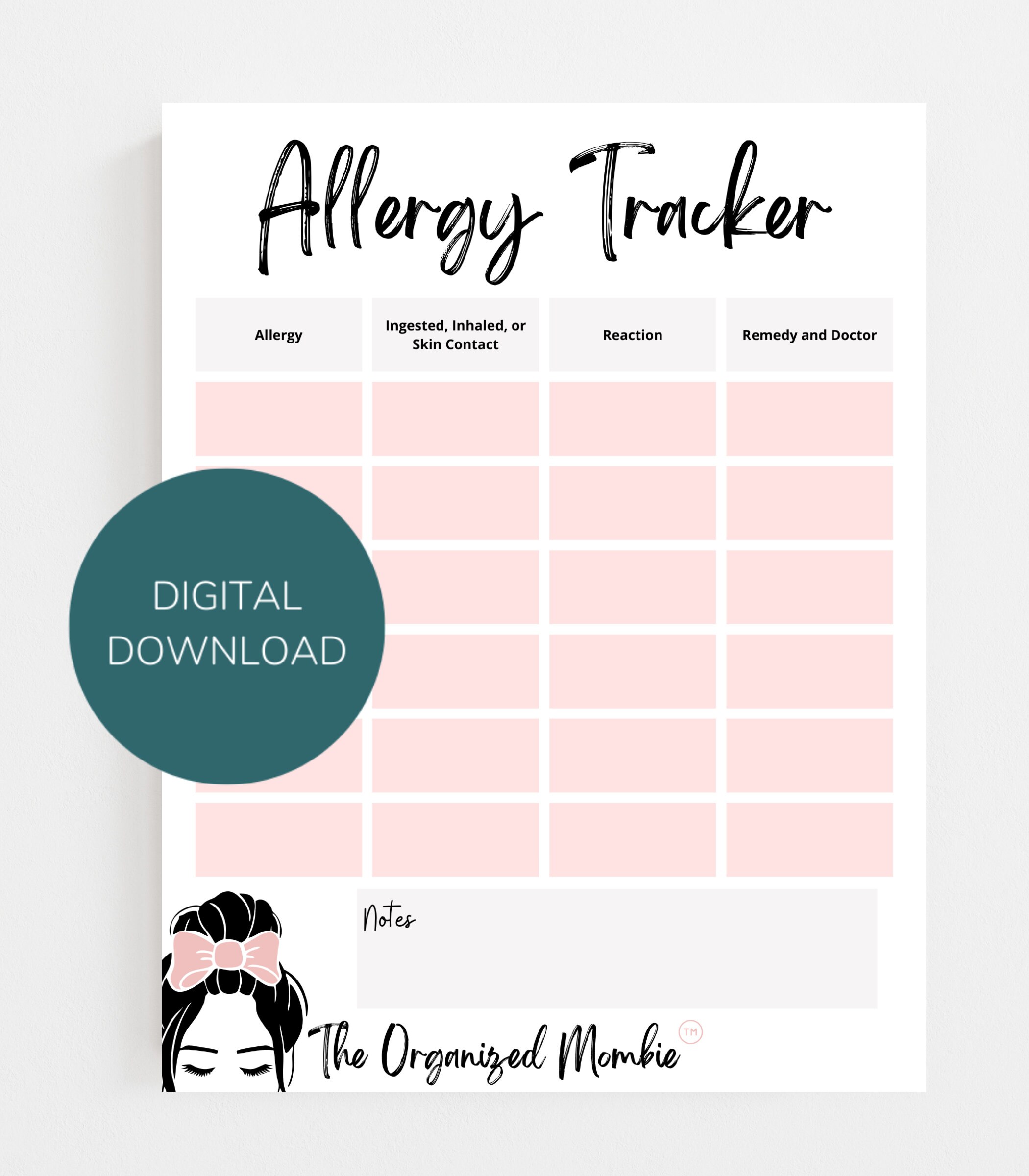 Allergy Tracker Instant Download Allergy Safe Halloween Allergy ...