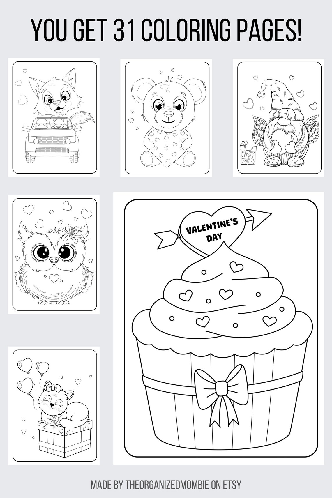 31 Simple Valentine Day Coloring Pages Valentine's Day Valentine Gift ...