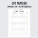 Gift Tracker Wedding Gift Tracker Gift List Bridal Shower Gift Log ...