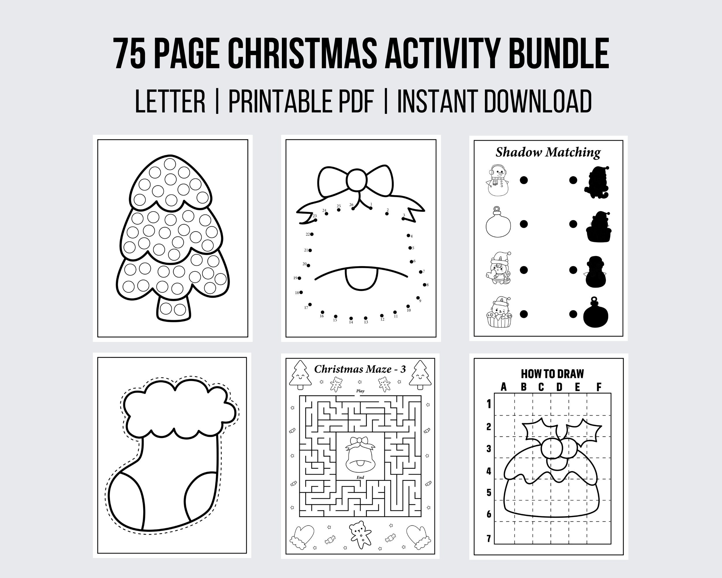 75 Page Christmas Activities Christmas Printable Christmas Coloring ...