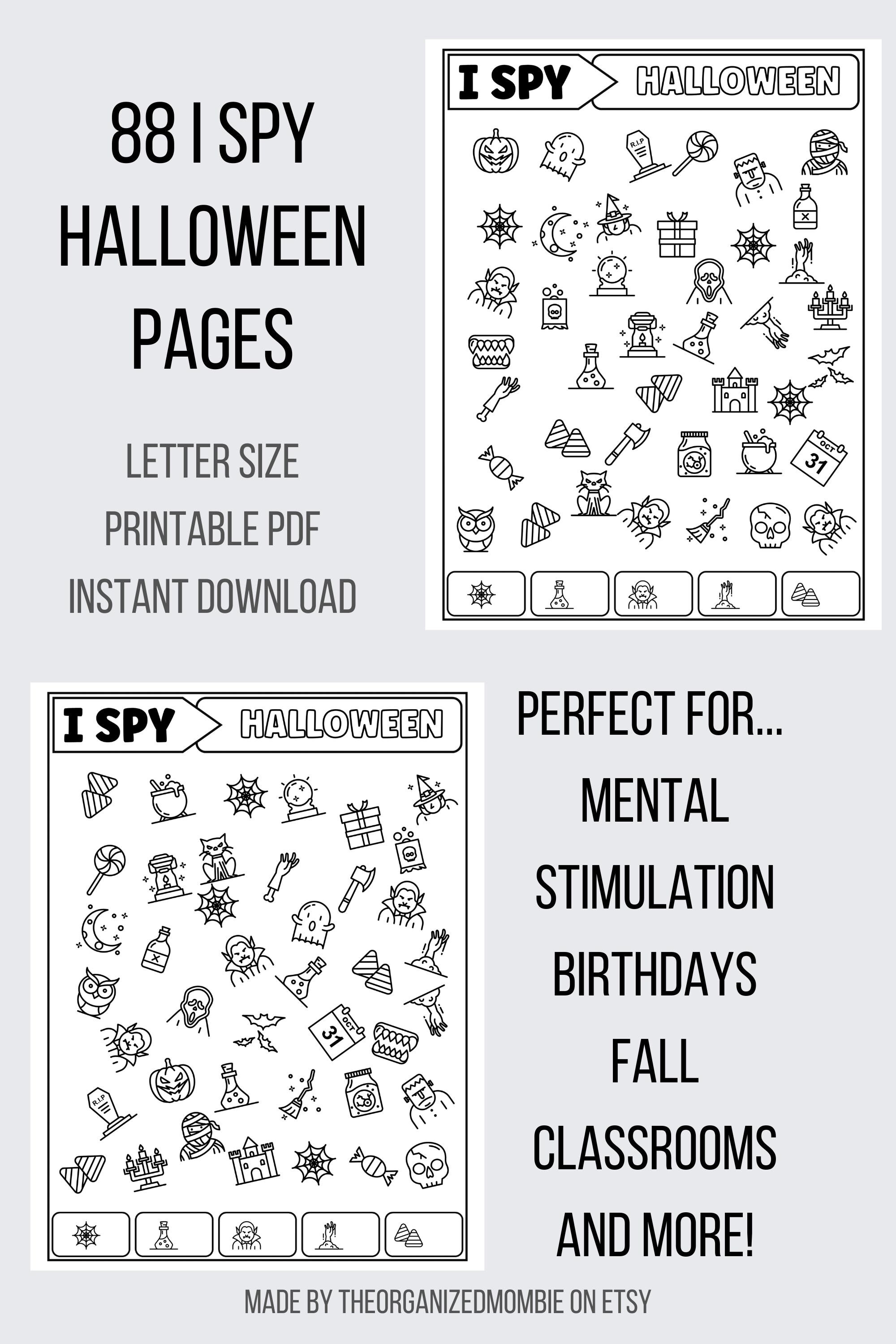 88 I Spy Halloween Pages Instant Download Kids Halloween Game Printable ...