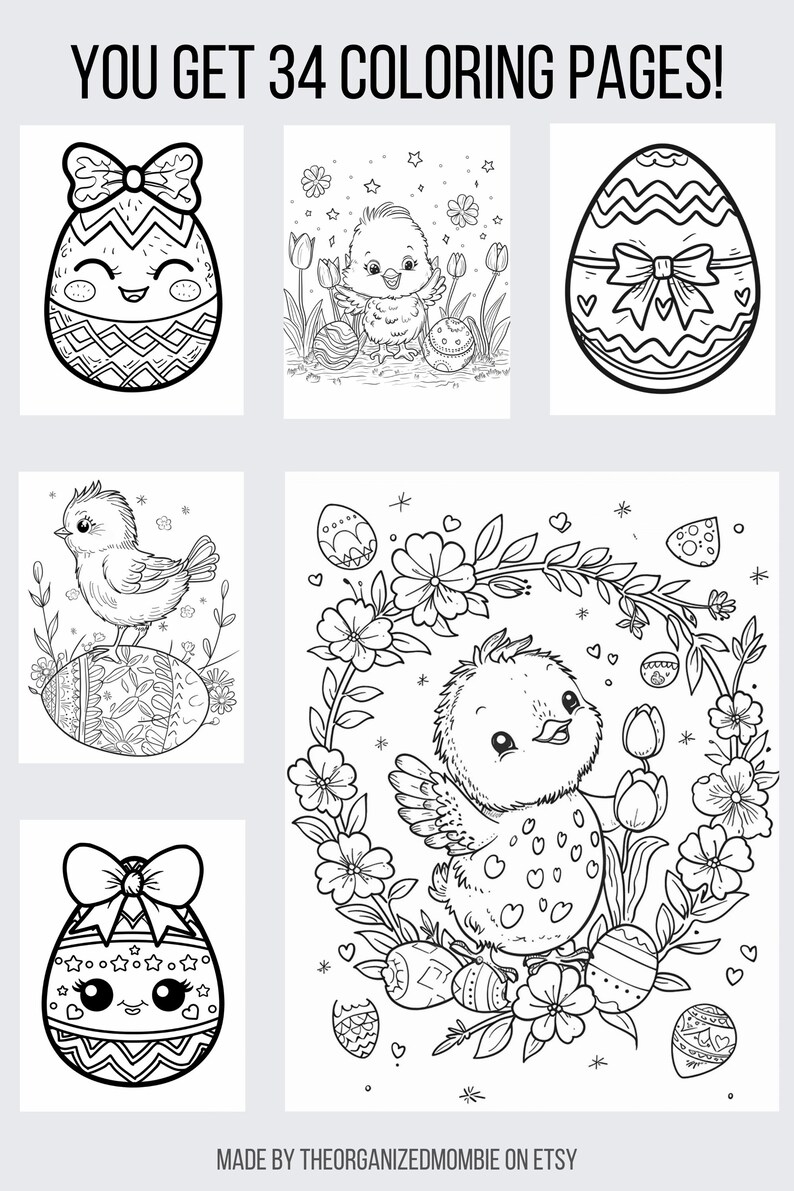 Easter Coloring Pages Spring Adult Kids Activities Printable Instant ...