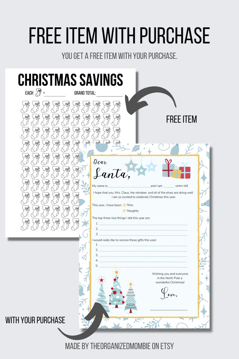 Letter to Santa Printable Instant Download Nice List Certificate Santa ...