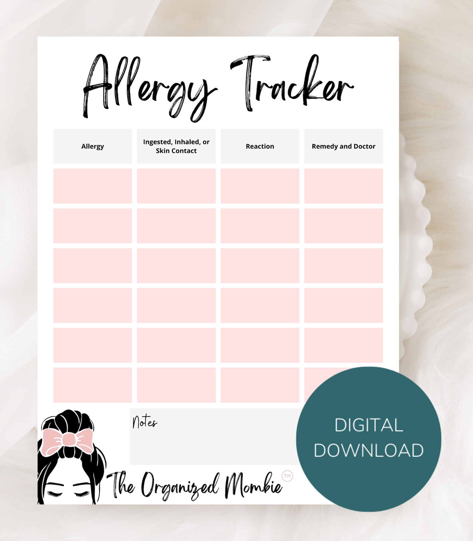 Allergy Tracker Instant Download Allergy Safe Halloween - Etsy