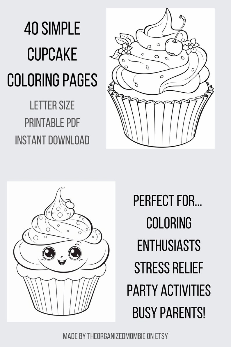 40 Cupcake Coloring Pages Food Coloring Pages Sweets Coloring Desserts ...
