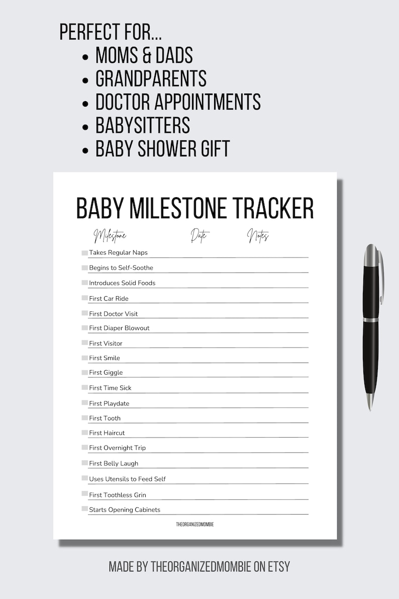 Baby Milestone Tracker Unique Baby Shower Gift Newborn Milestones ...