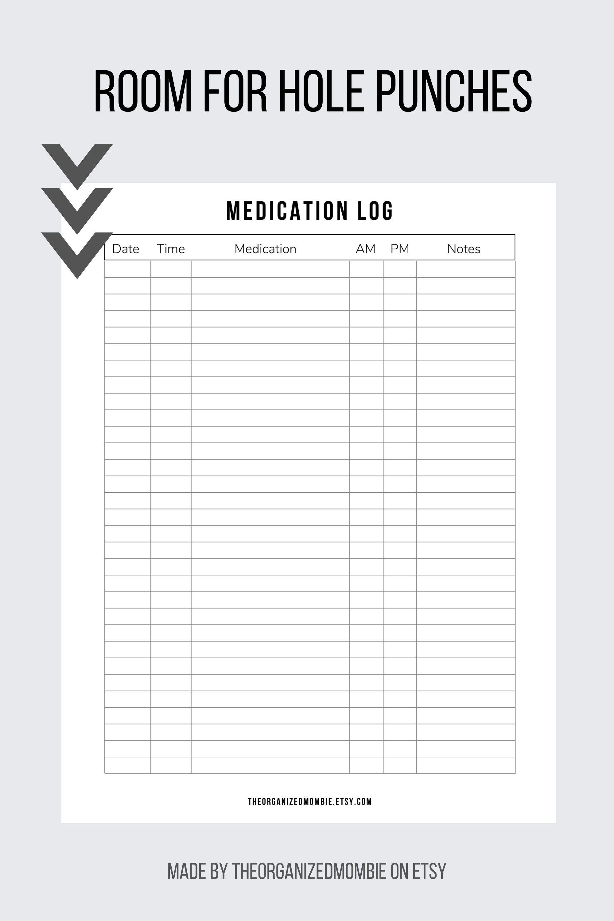 Printable Medication Log Nurse Printables Medication Tracker Medicine ...