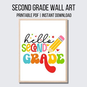 Second Grade Teacher Welcome Sign Back to School Teacher Grade Sign ...