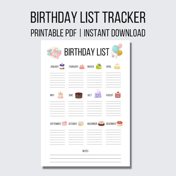 Birthday Template - Etsy