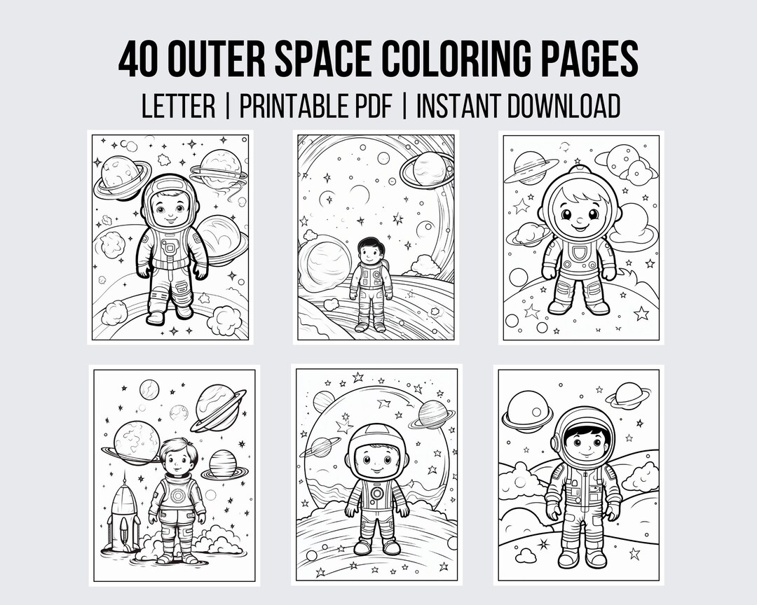 40 Outer Space Coloring Pages Space Coloring Book Space Activity Page ...