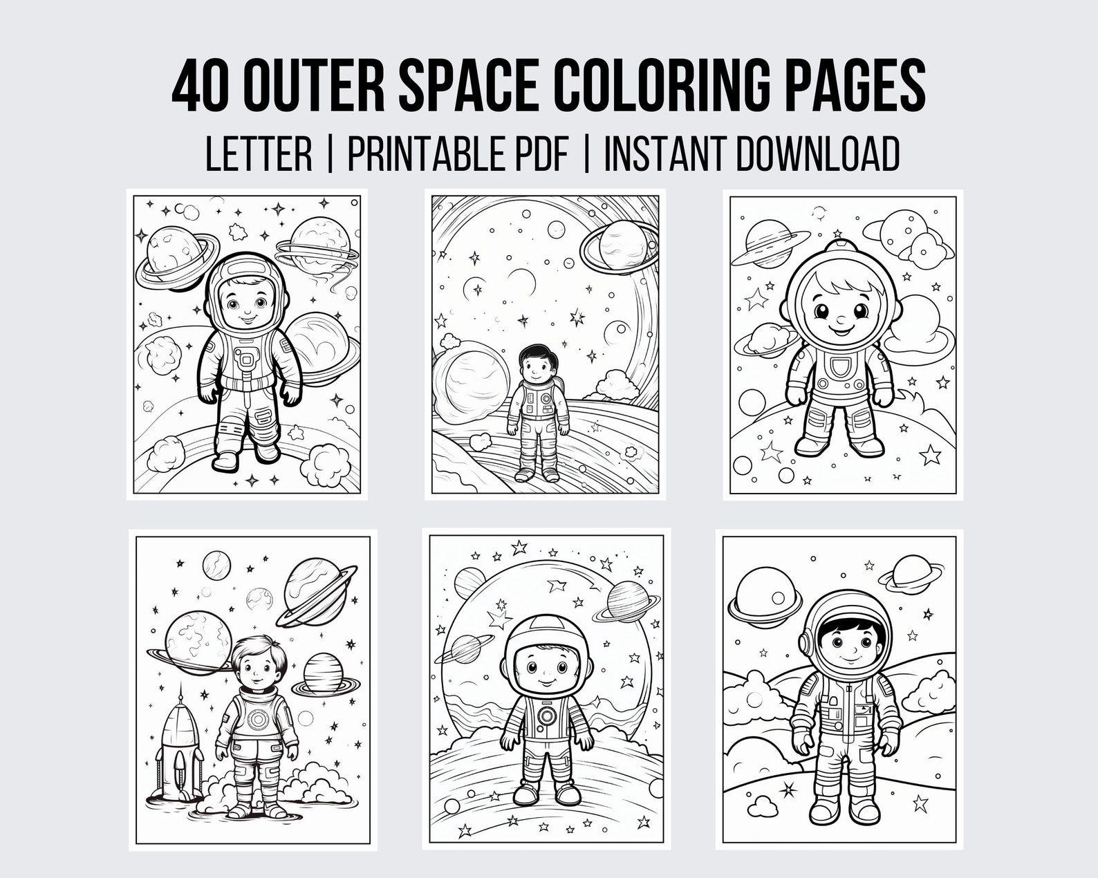 40 Outer Space Coloring Pages Space Coloring Book Space Activity Page ...
