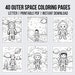 40 Outer Space Coloring Pages Space Coloring Book Space Activity Page ...