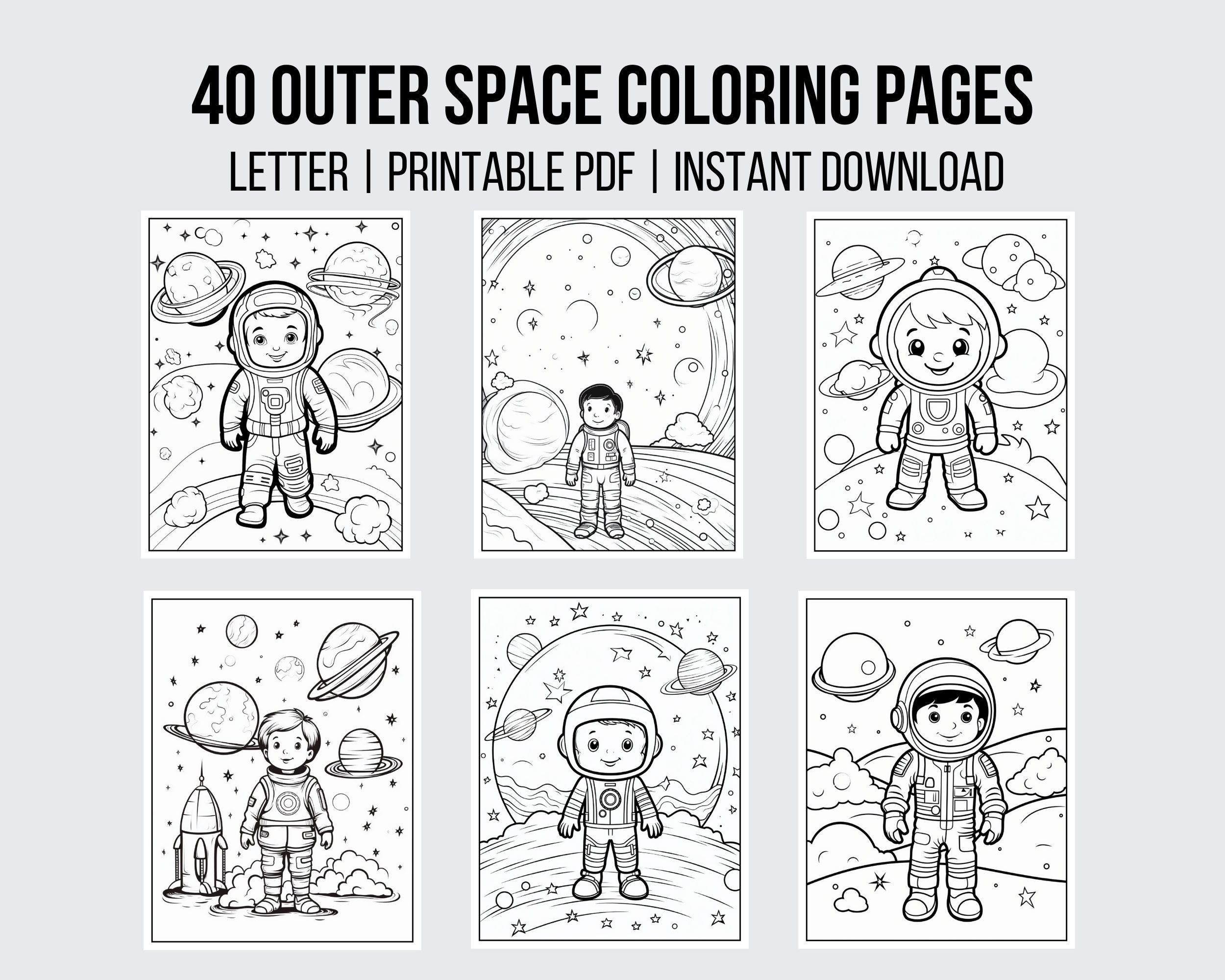 40 Outer Space Coloring Pages Space Coloring Book Space Activity Page ...