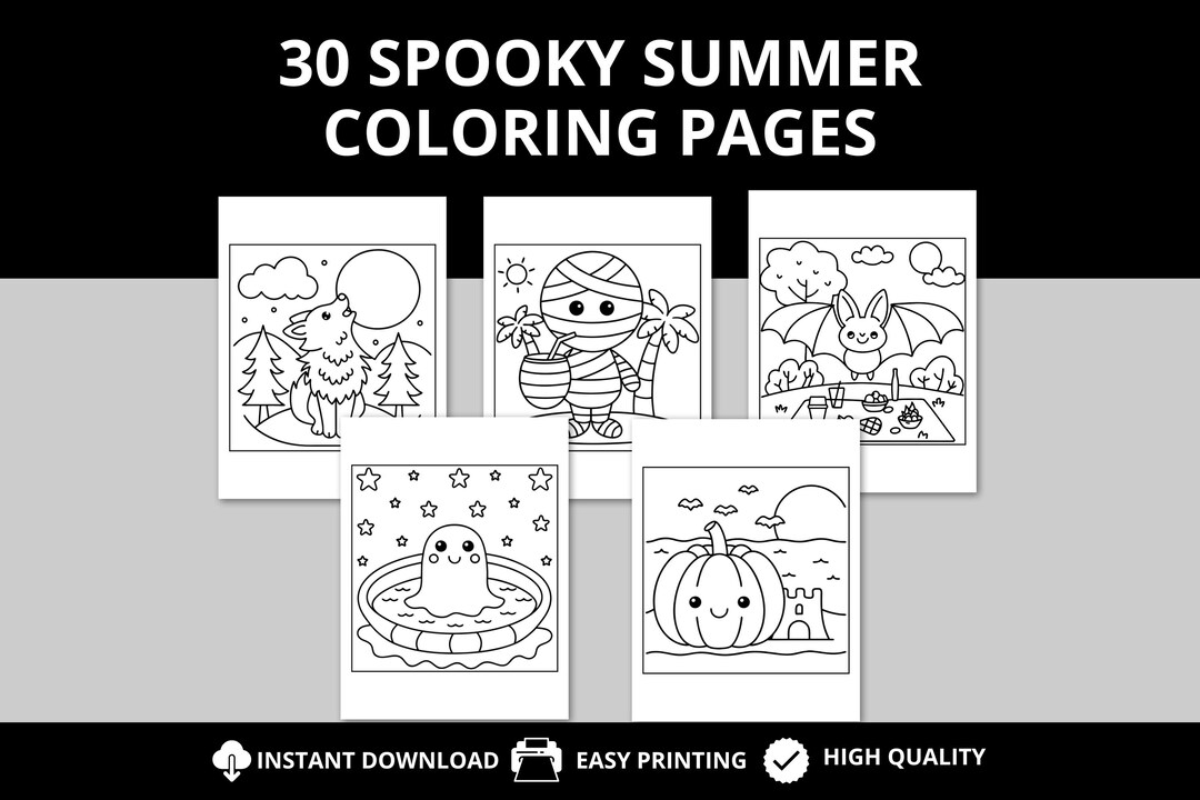 30 Spooky Summer Coloring Pages Cute Ghost Coloring Creepy Cute ...
