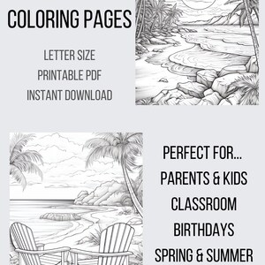 41 Tropical Beach Coloring Pages Printable Summer Kids Coloring Book ...