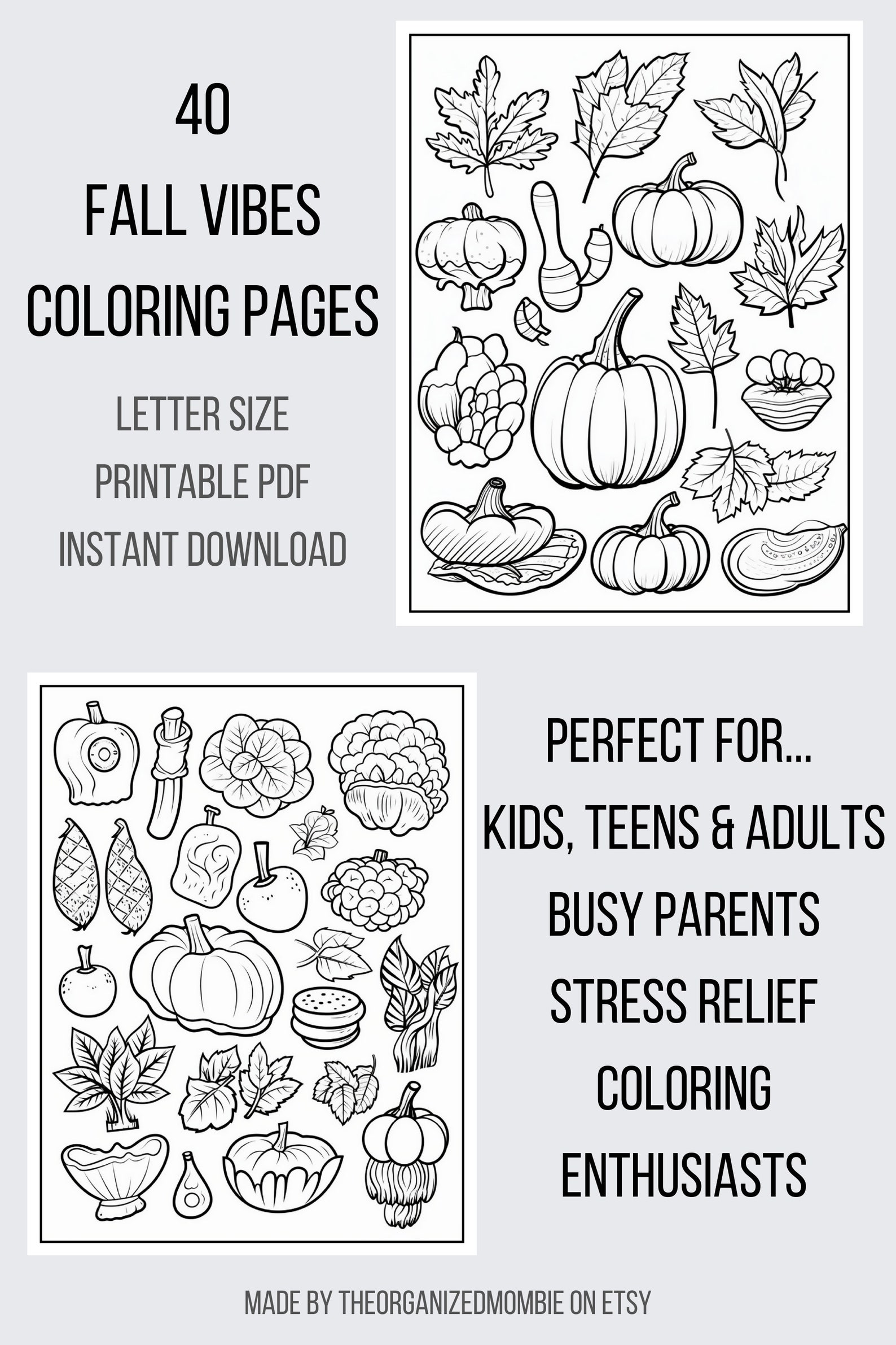 40 Fall Coloring Pages Autumn Coloring Page Pumpkin Coloring Fall ...
