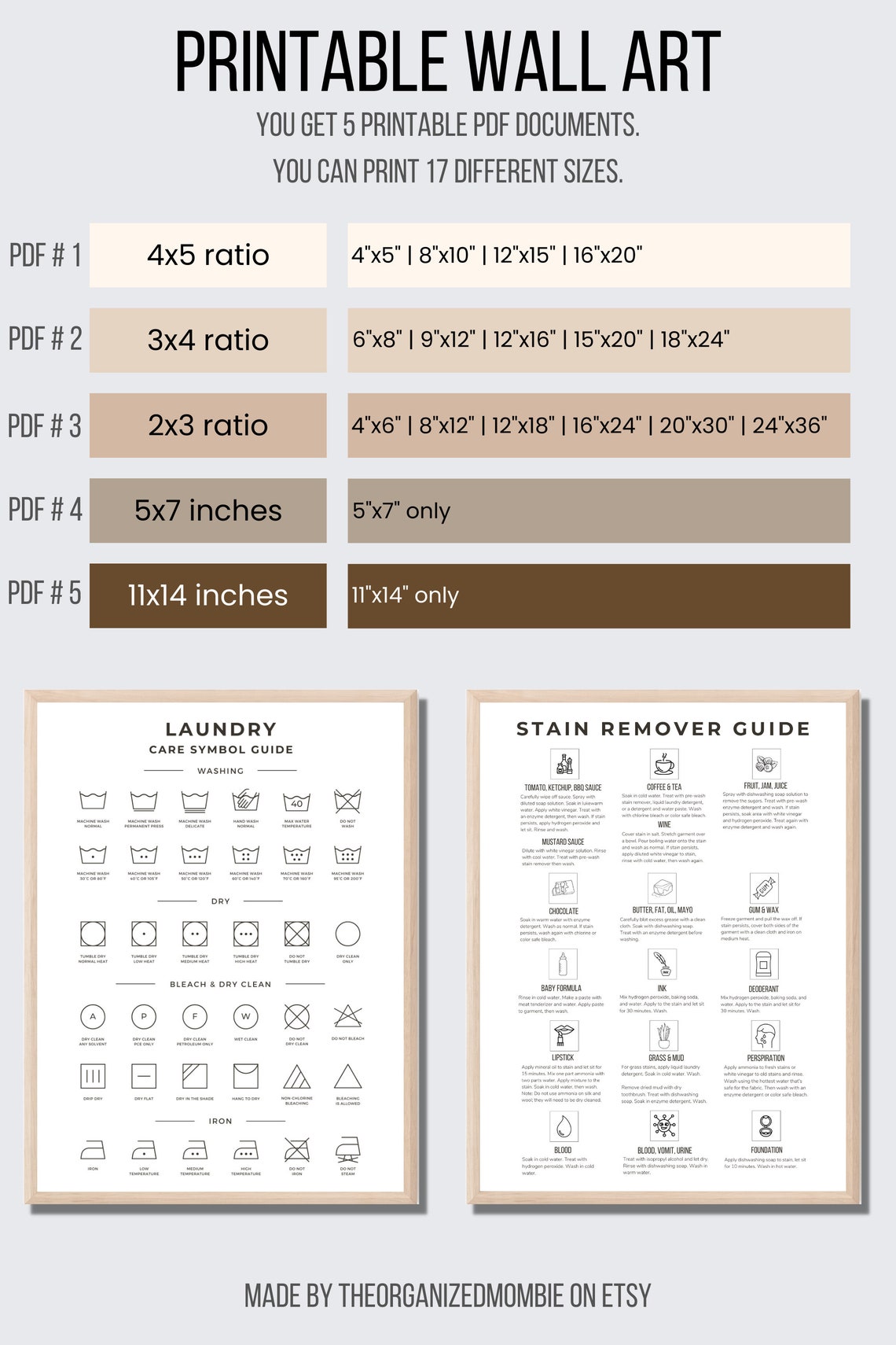 Laundry Symbols Guide Laundry Care Printable Art Laundry Room 2 Print ...