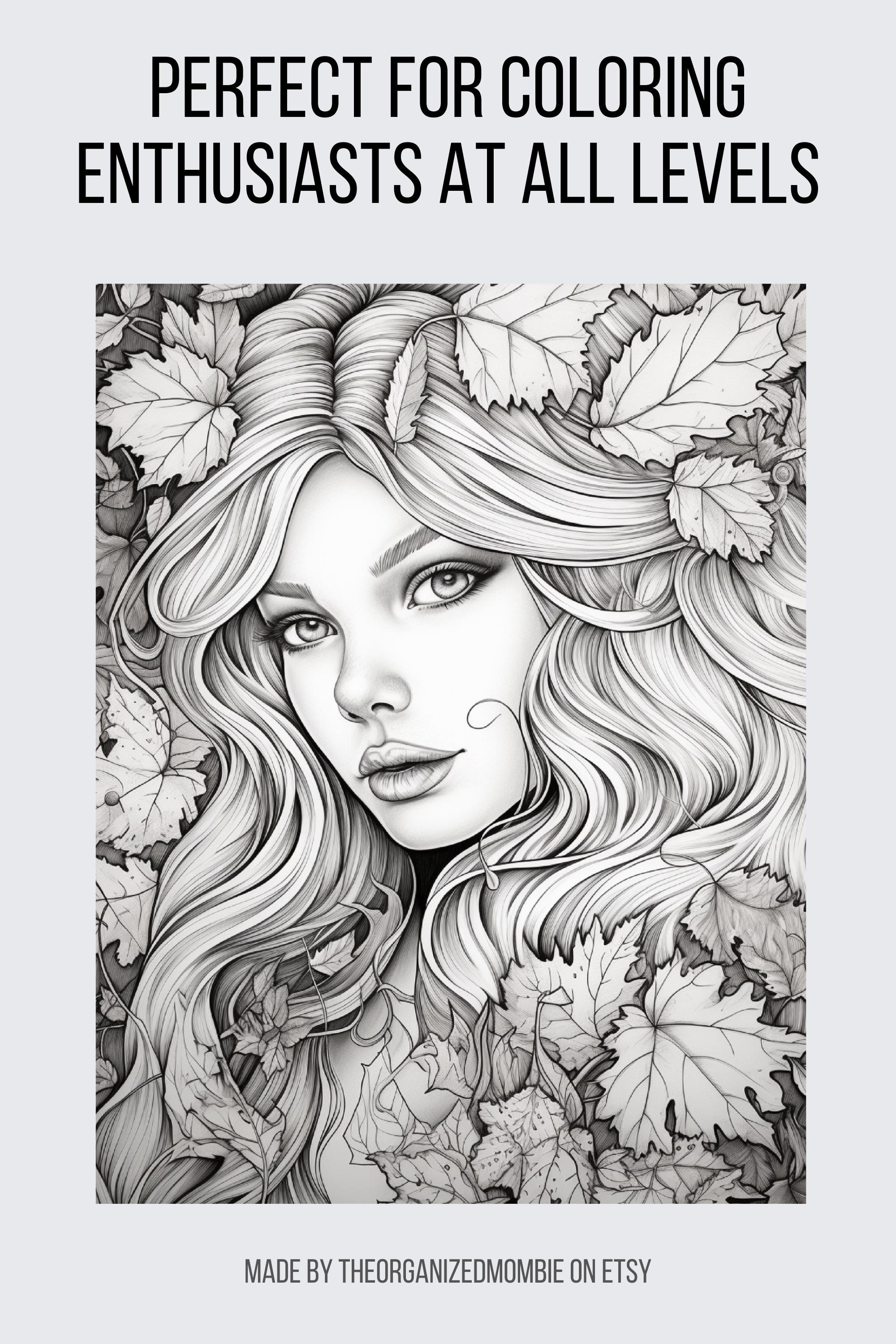 44 Fall Girl Coloring Pages Instant Download Autumn Girl Coloring Pages ...