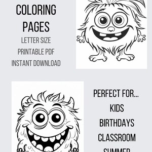 65 Little Monsters Coloring Pages for Kids Printable Monsters Printable ...