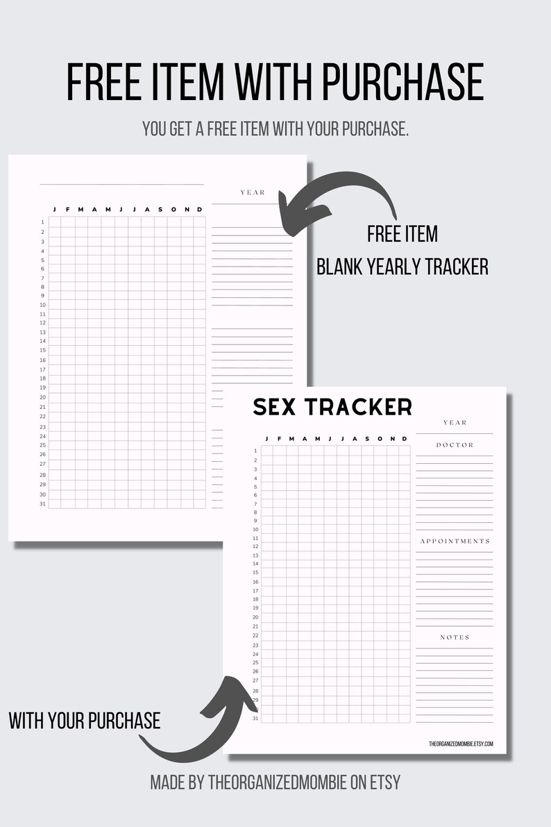 Sex Tracker Instant Download Couples Sex Printable Tracker Printable ...