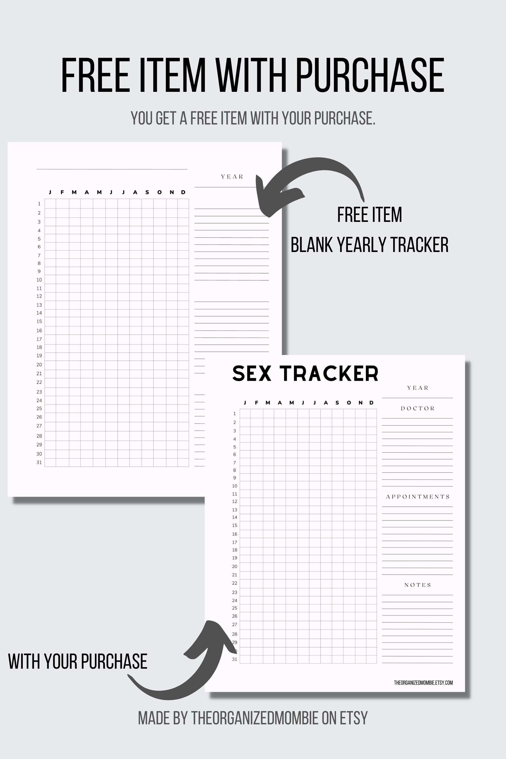 Sex Tracker Instant Download Couples Sex Printable Tracker Printable