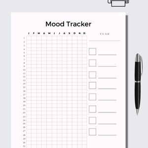 Mood Tracker Printable Emotions Tracker Feelings Chart Depression ...