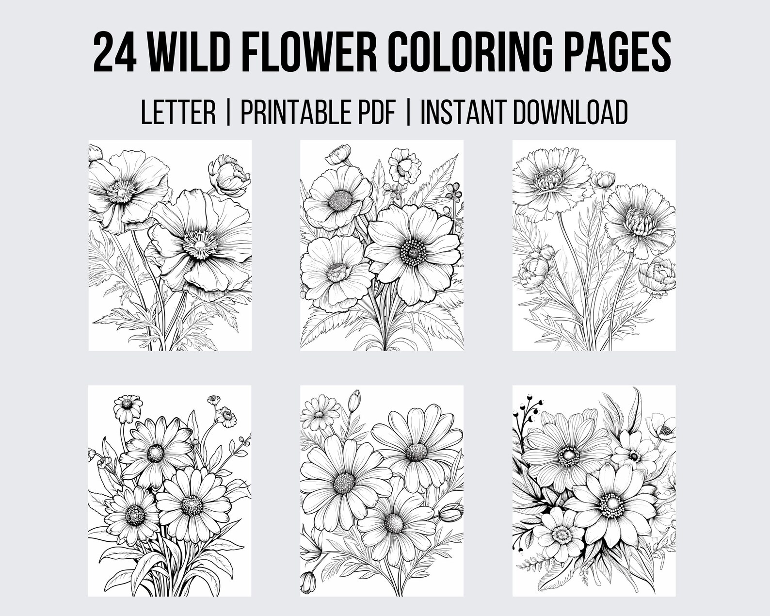 24 Wild Flower Coloring Pages Coloring Page Flower Adult Coloring Pages ...