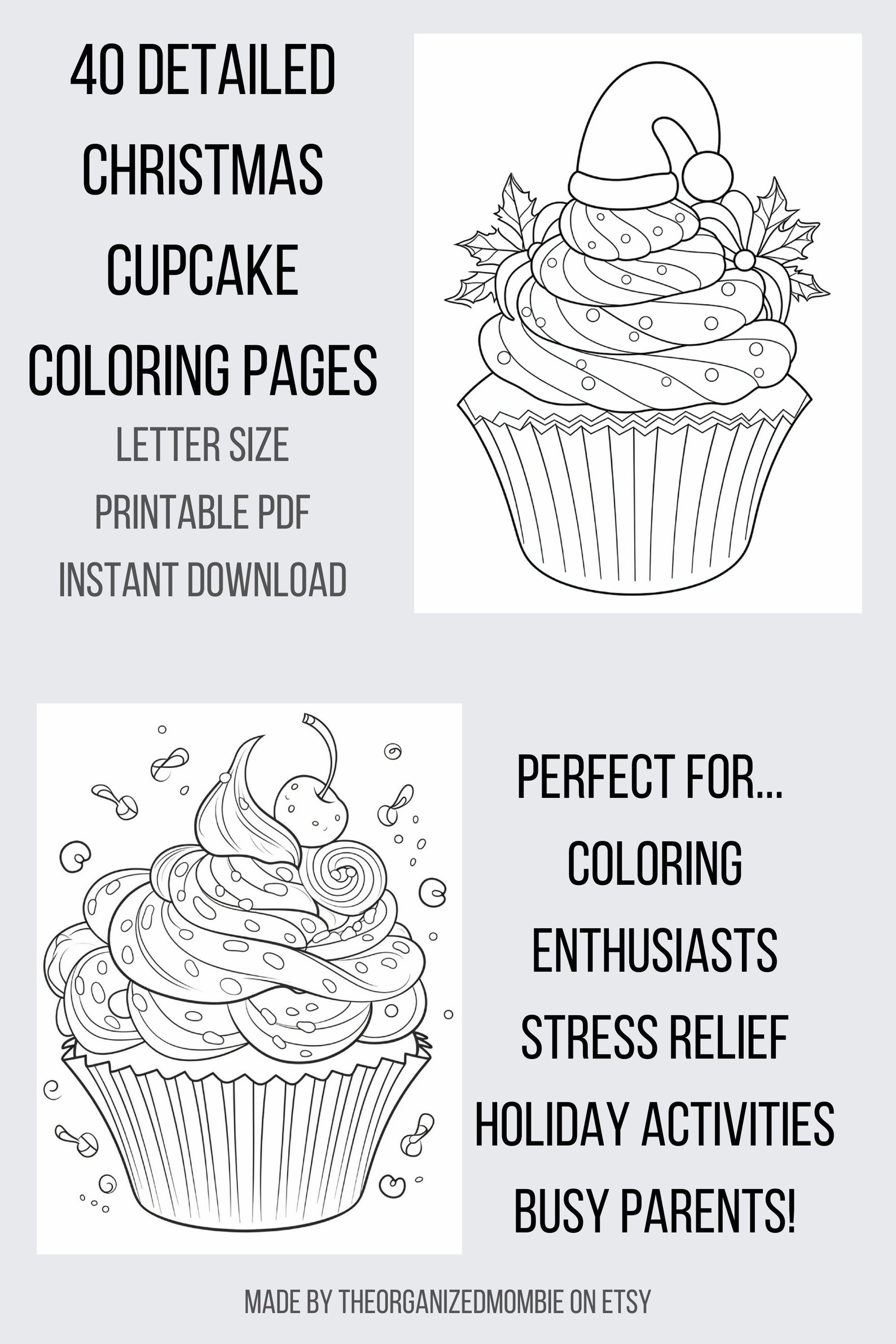 40 Christmas Cupcake Coloring Page Desserts Coloring Food Coloring Page ...