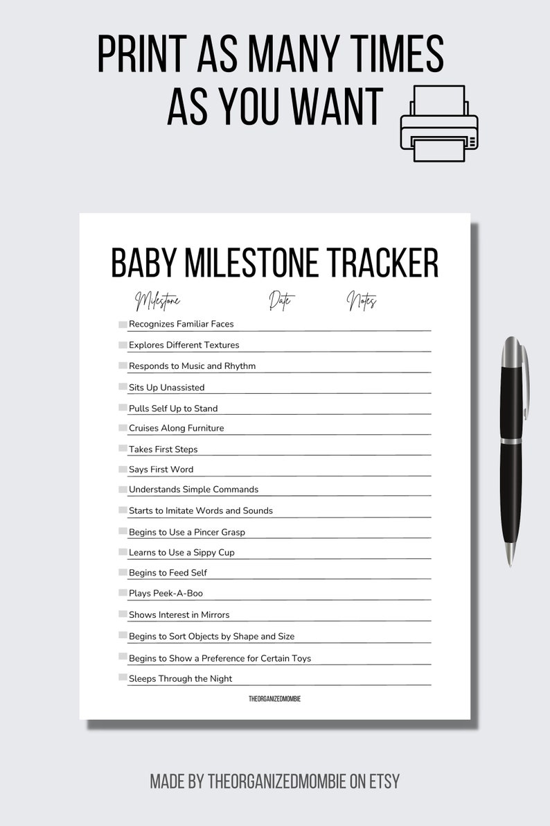 Baby Milestone Tracker Unique Baby Shower Gift Newborn Milestones ...