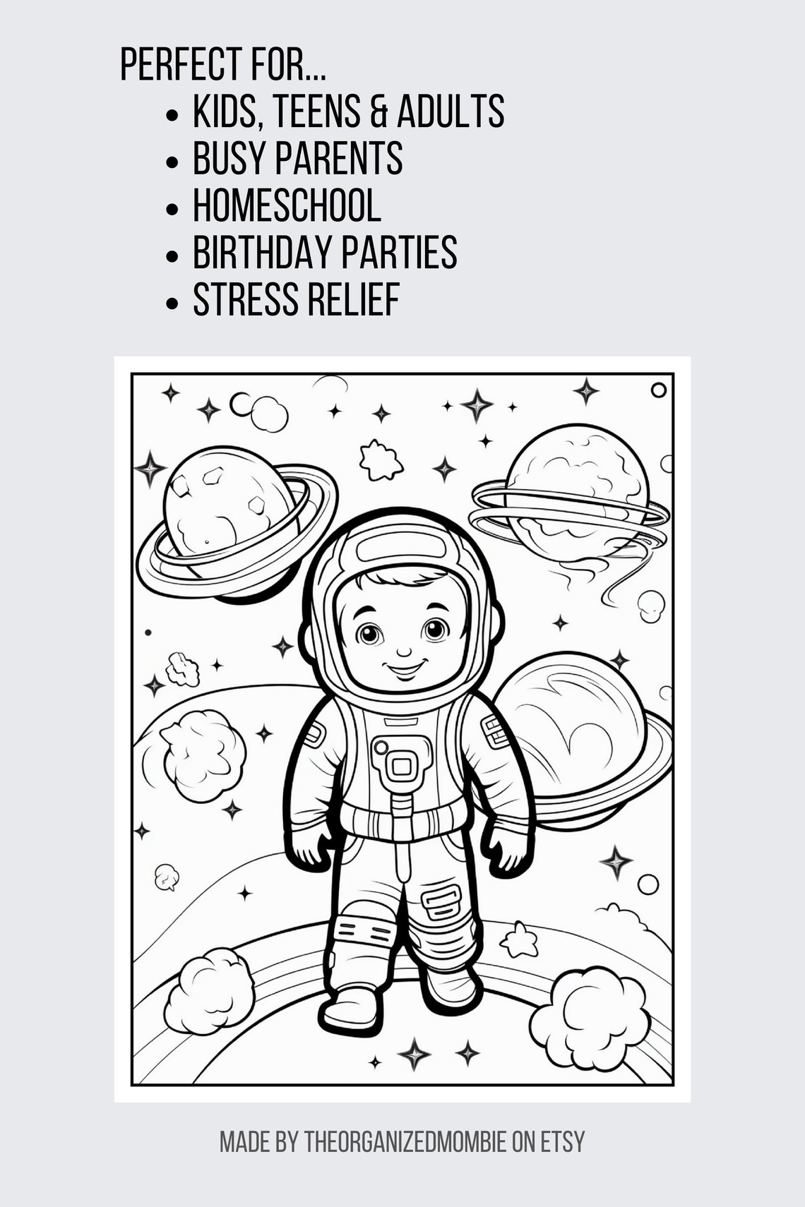 40 Outer Space Coloring Pages Space Coloring Book Space Activity Page ...