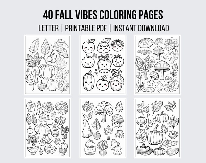 Coloring Page Fall Themed Coloring Sheet for Fall Coloring Page for ...