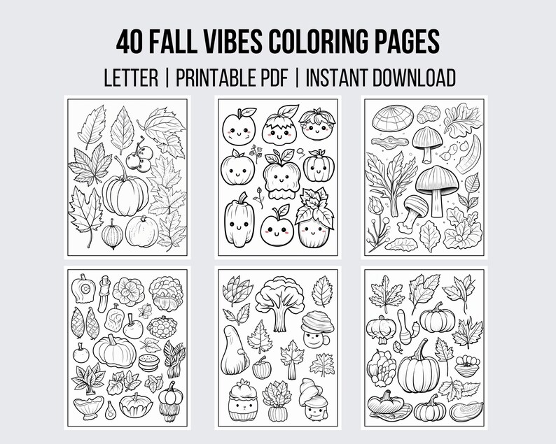 40 Fall Coloring Pages Autumn Coloring Page Pumpkin Coloring Fall ...