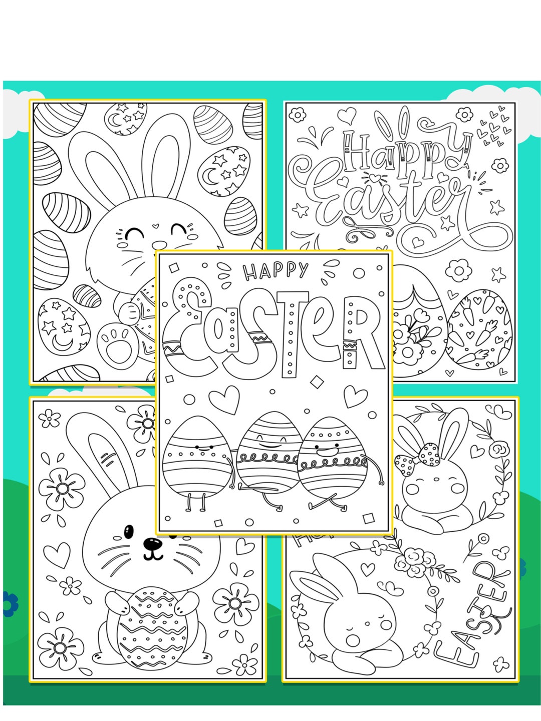 30 Easter Coloring Book Pages Coloring Book Ages 2-8 Easter Arts ...