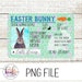 Easter Bunny License, Easter Bunny Sublimation Design, Easter ...