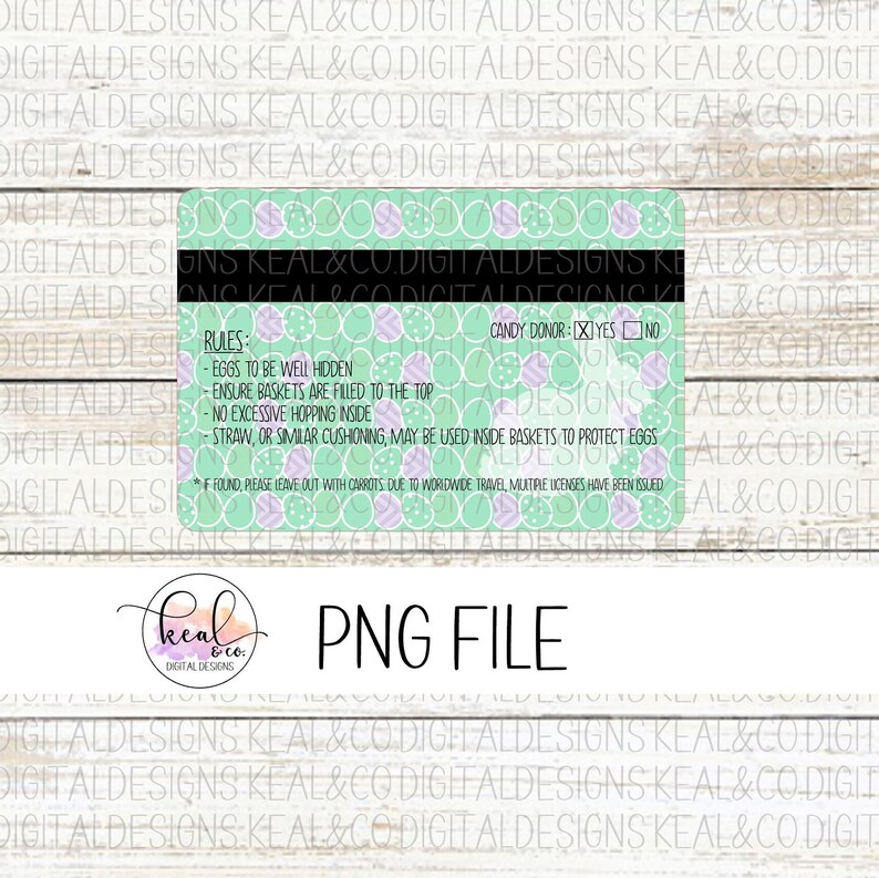 Easter Bunny License, Easter Bunny Sublimation Design, Easter ...