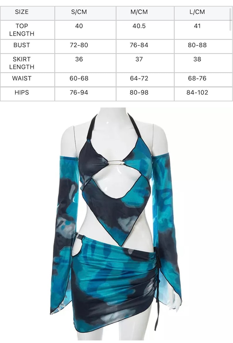 Two Piece Y2K Rave Outfit With Sleeves - Etsy