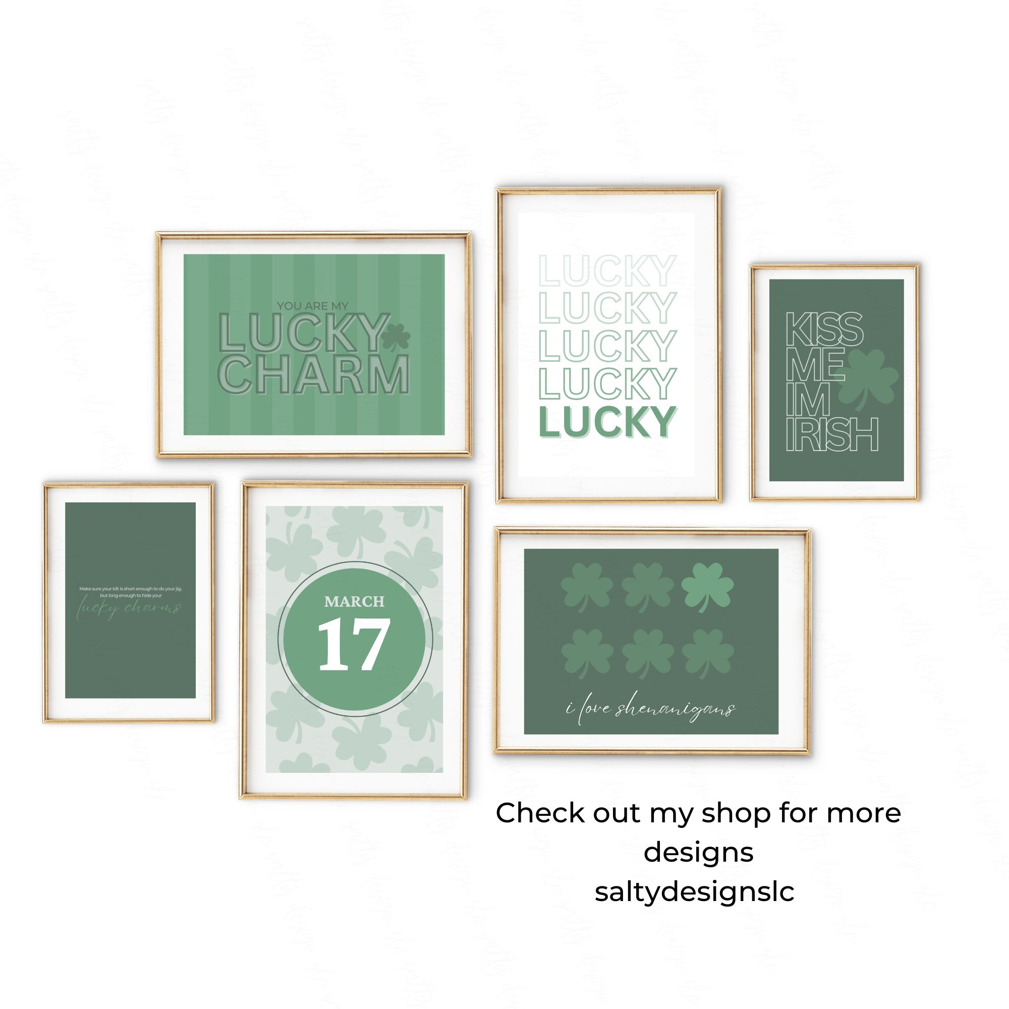 St. Patricks Day Printables, Set of 12, St. Paddys Day Decor, St ...