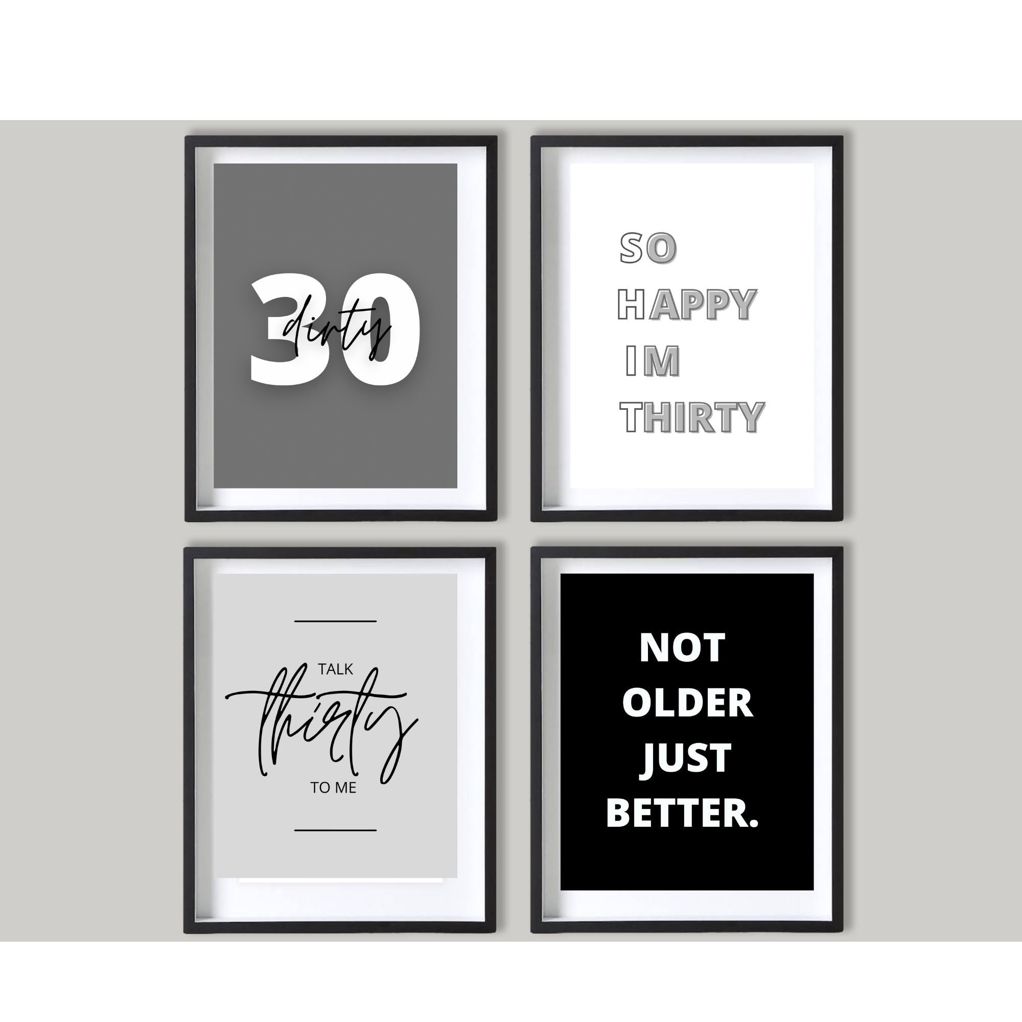 30th Birthday Bundle PRINTABLES, Dirty Thirty Party Signs, 30th ...