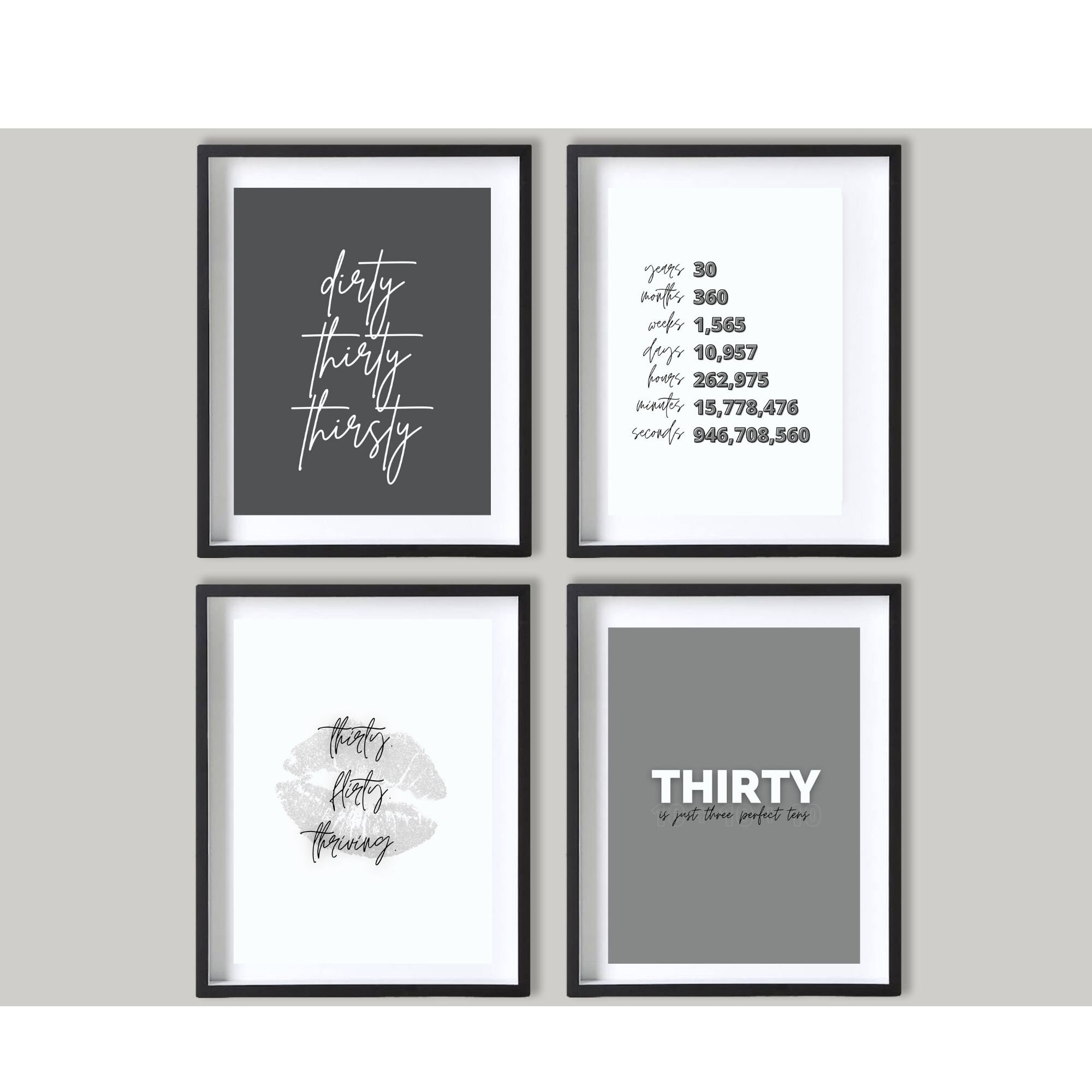 30th Birthday Bundle PRINTABLES, Dirty Thirty Party Signs, 30th ...