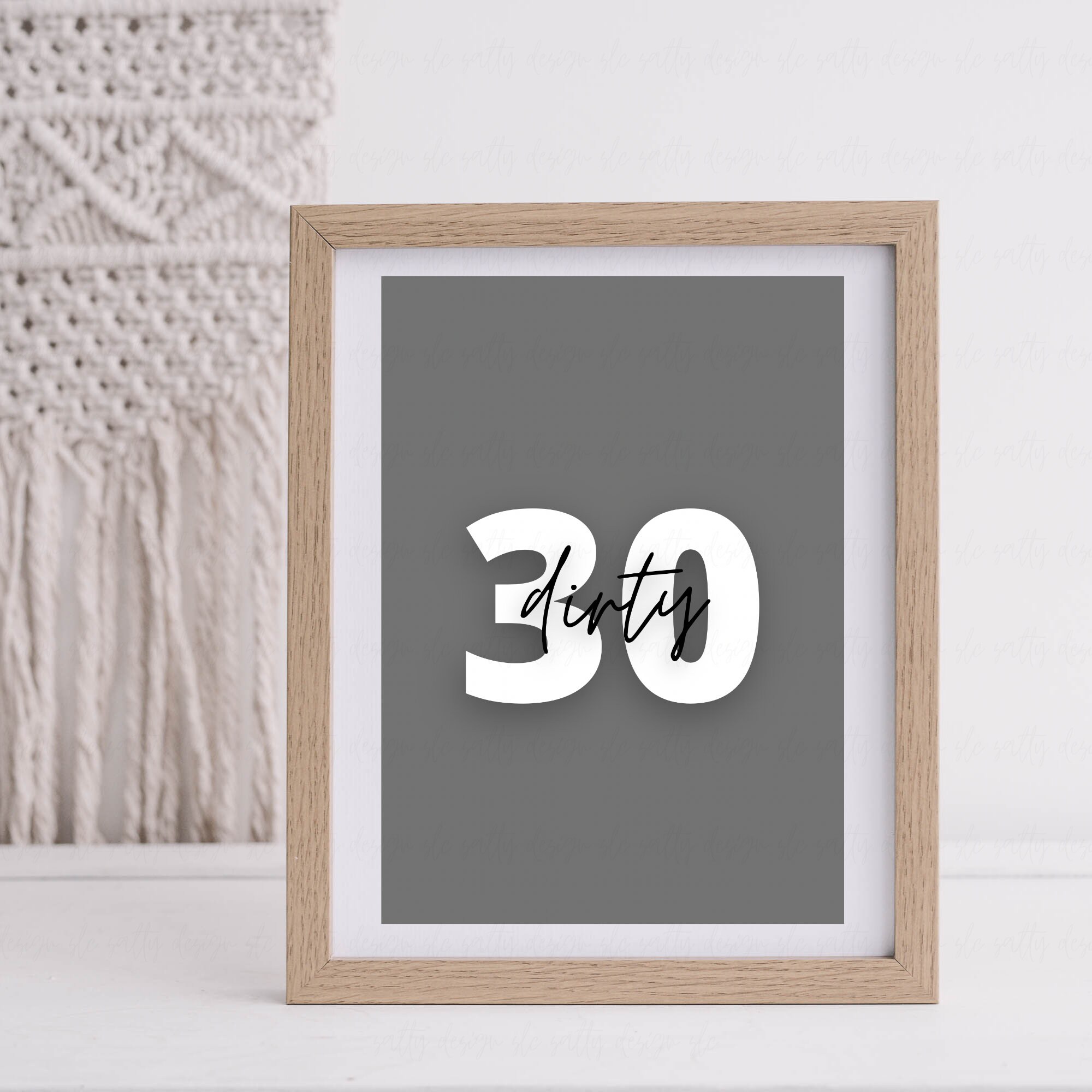 30th Birthday PRINTABLE, INSTANT DOWNLOAD, 30th Bday Poster, Minimalist ...